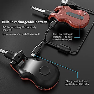 summina 5.8GHz Wireless Guitar System Rechargeable Audio Transmitter Receiver 4 Channels Audio System for Electric Guitar Bass