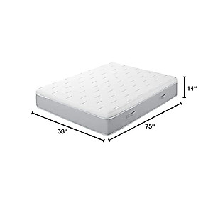 Mellow 14 Inch Olaf Gel Memory Foam Mattress with Cooling Fabric, Made in USA, CertiPUR-US Certified Foams, Oeko-TEX Certified Eco Cover, Quilted Comfort Top, Twin