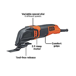 BLACK+DECKER Oscillating Multi-Tool, Variable Speed, 2.5-Amp (BD200MTB)