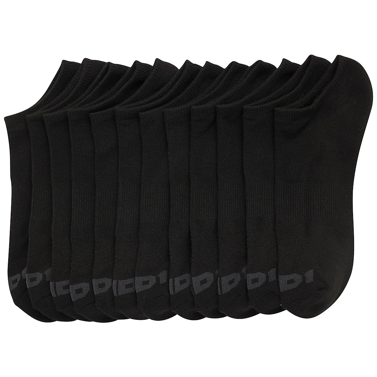 AND1 Men's Athletic Arch Compression Cushion Comfort No Show Socks (12 Pack), Size 6-12.5, Black