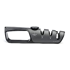MITSUMOTO SAKARI Professional 3-Stage Knife Sharpener, Japanese Knife Sharpener with Adjustable Angle Knob, Multifunctional Sharpening & Polishing Kitchen Sharpeners