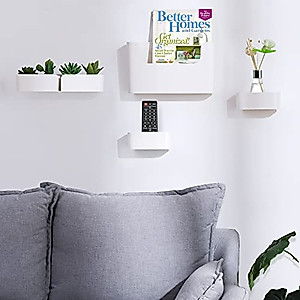 Poeland Floating Shelf Wall Mounted Non-Drilling Adhesive Bathroom Organizer Ledge Shelf for Home Decor/Kitchen/Bathroom Storage