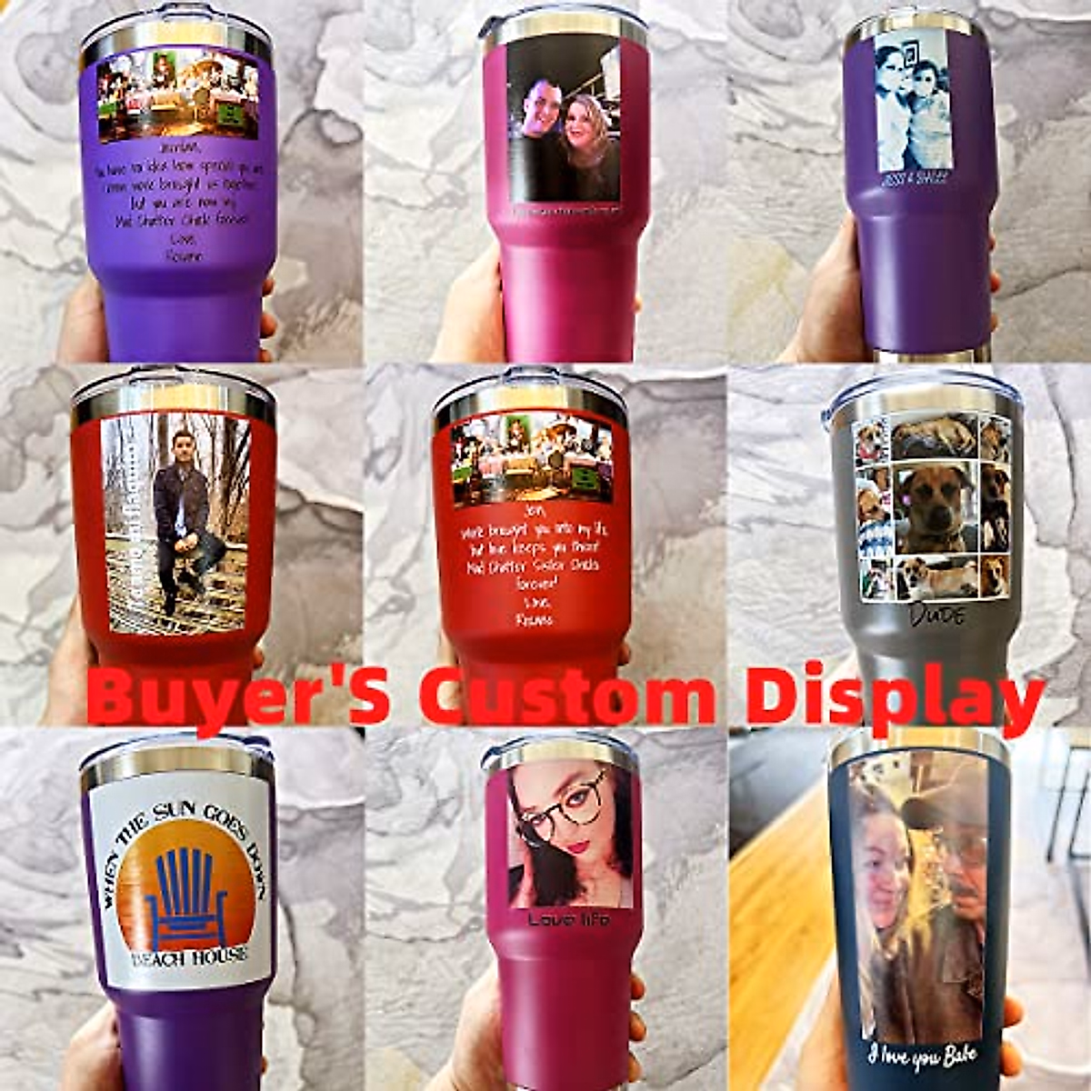 Personalized Photo 20oz 30oz Stainless Steel Tumbler,Custom Coffee Tumbler Cup With Lid And Strawstraw Vacuum Insulated With Text Photo Logo (PERSONALIZED)