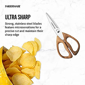 Farberware 5221282 All Purpose Shear, Pecan Wood Handles 8.2 x 3.5 x 0.5 inches
