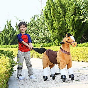 Gidygo Kids Ride On Pony Rider Horse Riding Walking Plush Animal for Children 3 to 6 Years Old or Up to 65 Pounds