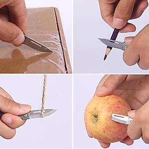 Zastan Mini Titanium Alloy Keychain Knife, 1.9 Inch Folding Pocket Knife for Packages and Ropes, EDC Box Cutter