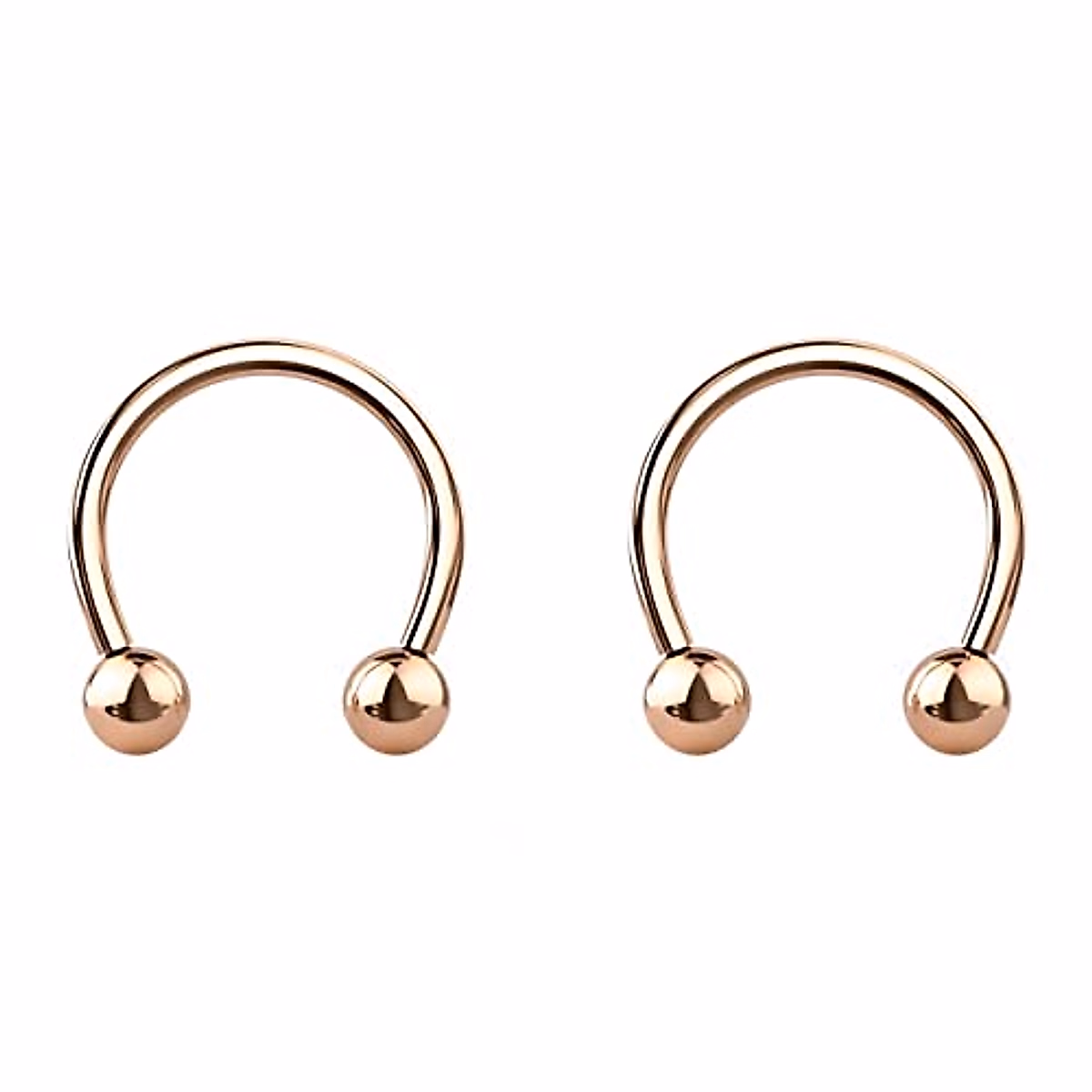 Satix Internally Threaded Circular Barbells Horseshoe 3mm Balls 16g 11mm Solid Titanium Pierced Body Jewelry Rose Gold