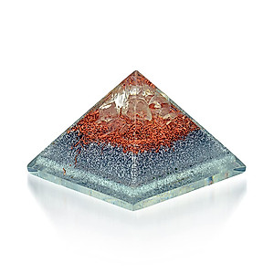 Healing & Cleansing Set - Portable Orgonite Crystal Mini Pyramids of Crystal quartz, Black Obsidian, Chrysoprase, Orange Calcite to feel energized, balanced, grounded, calm and centered