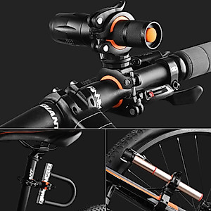 COSOOS 2 Pack Flashlight Mount Holder, Universal Bicycle Led Light Mounting Holder 360° Rotation Clip Clamp for Flashlight, Cycling, Riding