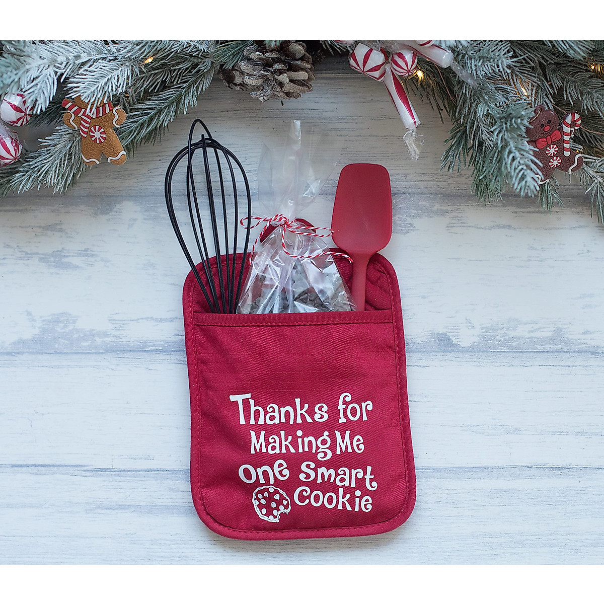 Teacher Appreciation Gift for Women - Thank You Present Potholder - One Smart Cookie Oven Mitt - Set of 2 (One Smart Cookie 3 pack)