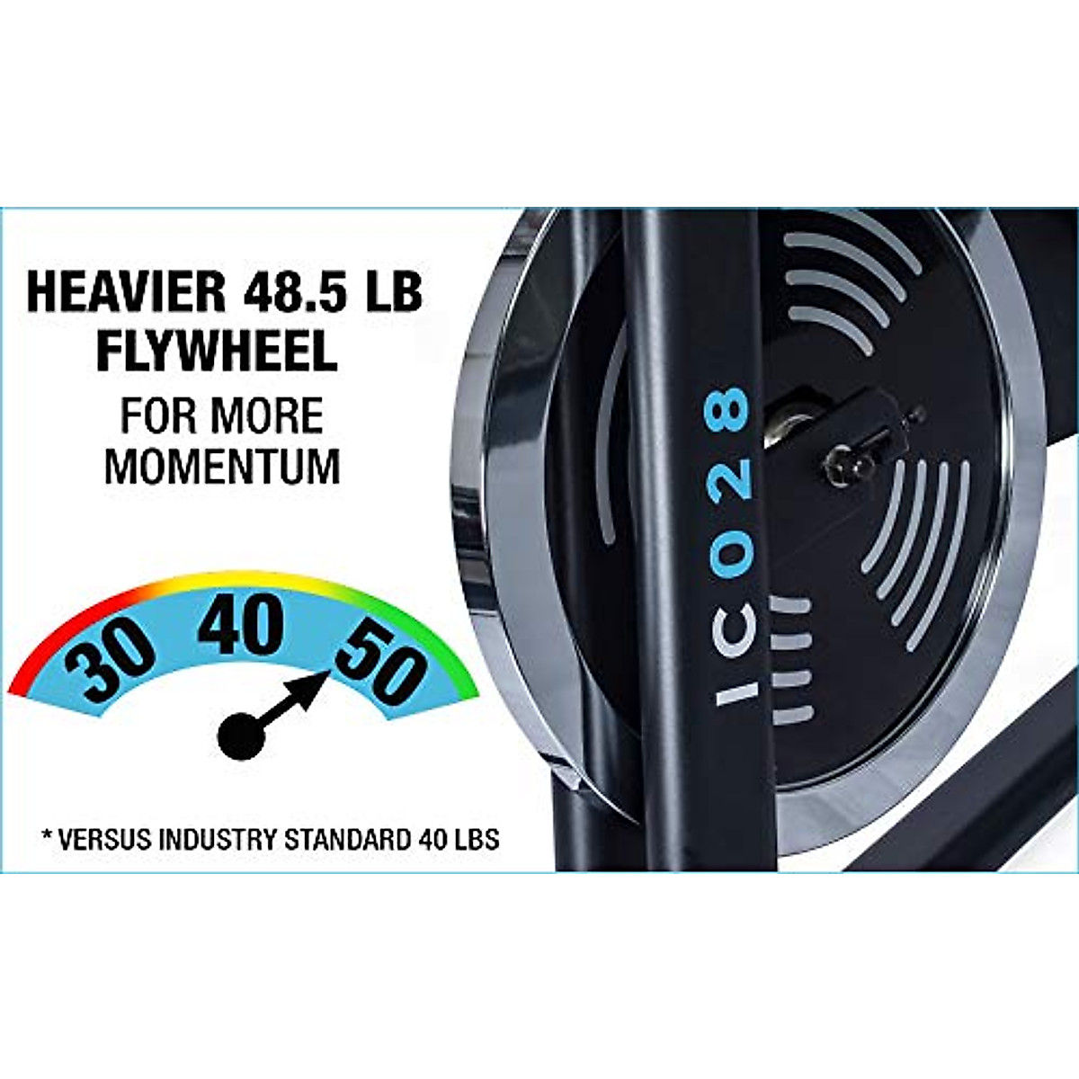 EFITMENT Pro Belt Drive Indoor Cycle Bike with 48.5 lb Flywheel, Leather Pad Resistance & LCD Monitor - IC028