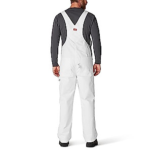 Dickies mens Painters Bib overalls and coveralls workwear apparel, White, 34W x 30L US