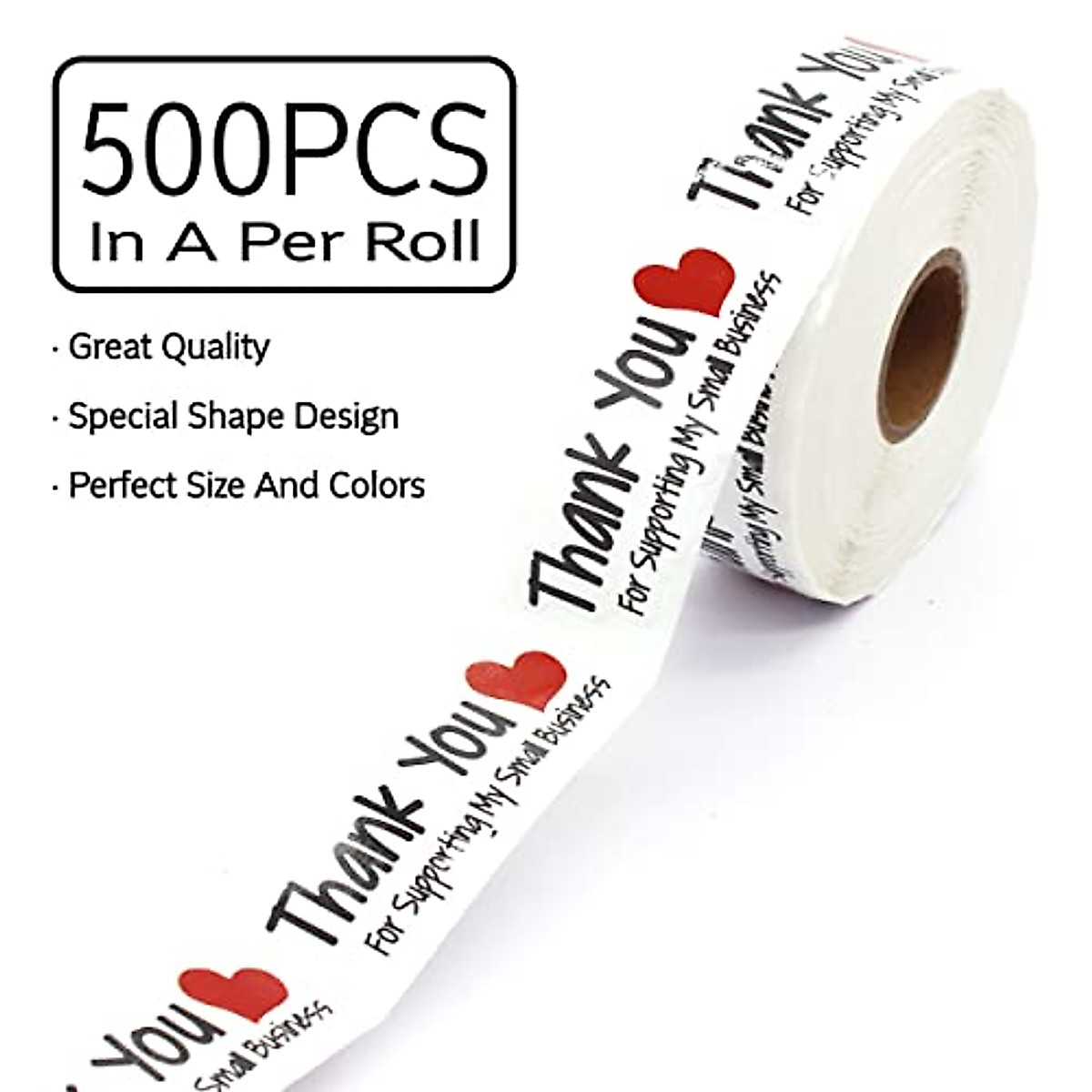 Thank You for Supporting My Small Business Stickers,Thank You Stickers,Handmade Stickers,Small Shop Stickers,Envelopes Stickers for Small Business, Online Retailers,Handmade Goods,500 Labels Per Roll