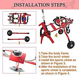 HobeyHove Adjustable Dog Wheelchair for Back Legs，Pet/Doggie Doggy Wheelchairs with Disabled Hind Legs Walking (XS-Red)