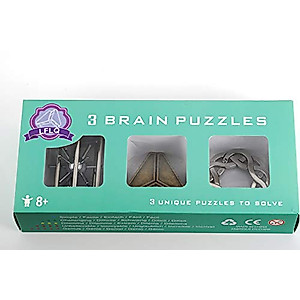 Brain Teaser Puzzle for Adults Puzzles Metal Hole Lock Adult Educational Toy Jigsaw IQ Puzzle (Green)