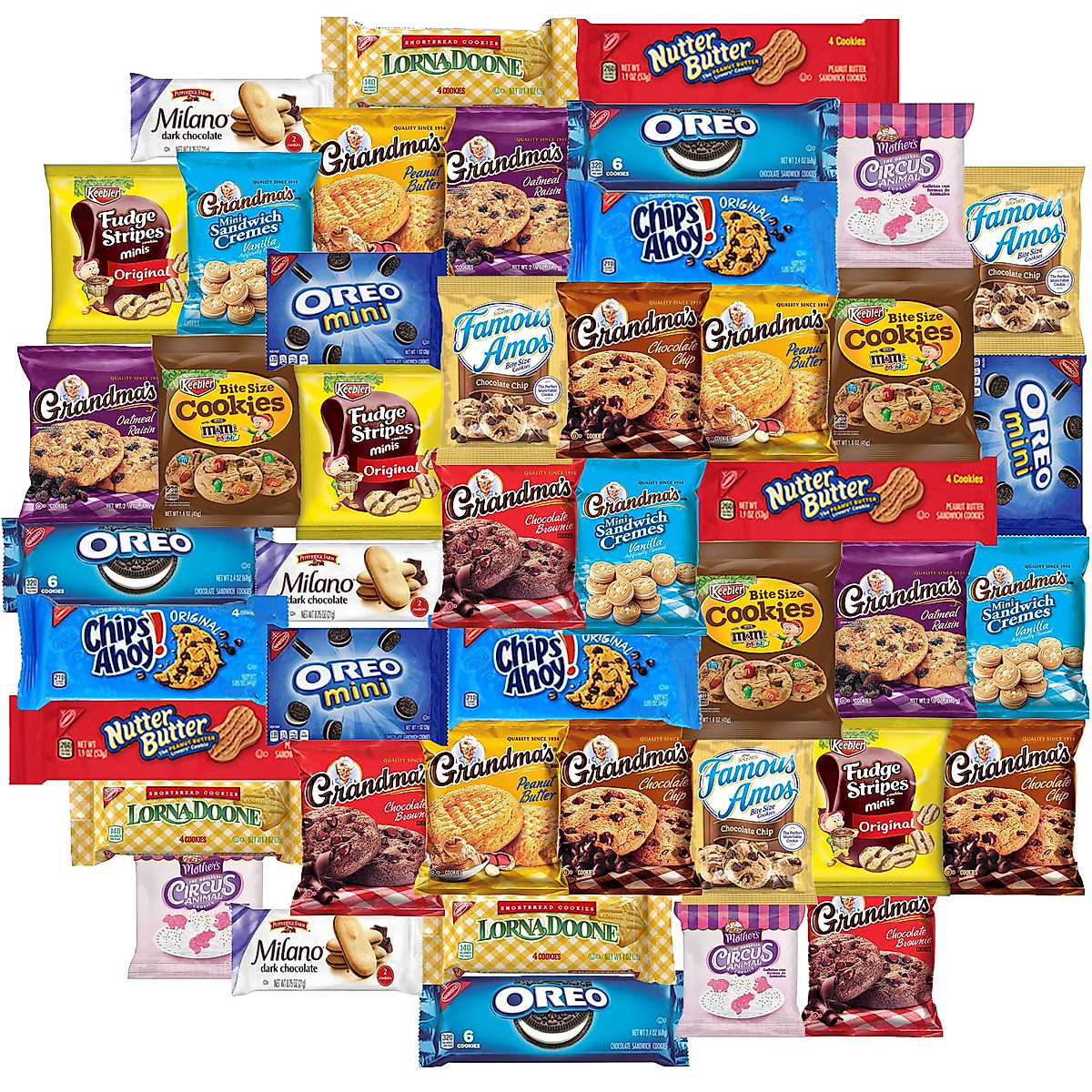Cookies Individually Wrapped Variety Pack - Cookies Bulk Assortment Care Package Sampler (45 Count)