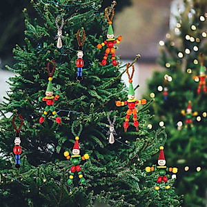 Tieshankao 16PCS Christmas Crafts for Kids - DIY Beads Ornaments Kits Include Nutcracker, Angel, Elf, Tree - Xmas Holiday Toys Gifts Stocking Stuffers Decor Party Decorations Supplies(Need Assembly)