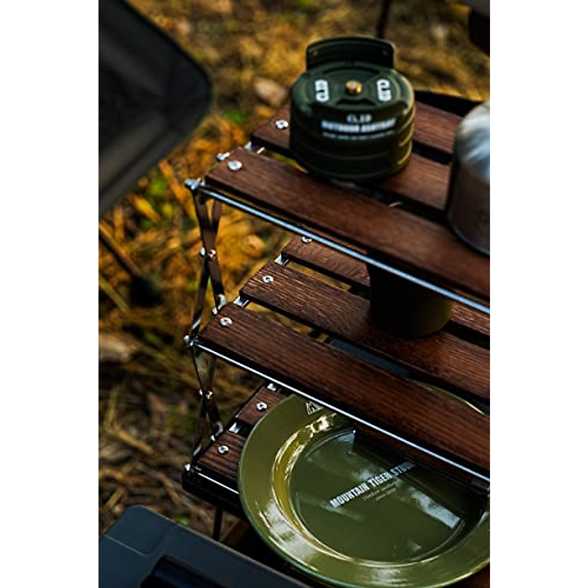 Keenature Black Walnut Camping Table Shelf Portable for Picnic,Camp,Beach,Fishing,Hiking,BBQ,Parties or Outdoor Activities