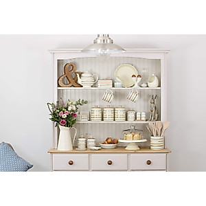 KitchenCraft Classic Collection Striped Ceramic Tea Caddy, 800 ml (28 fl oz) - Cream