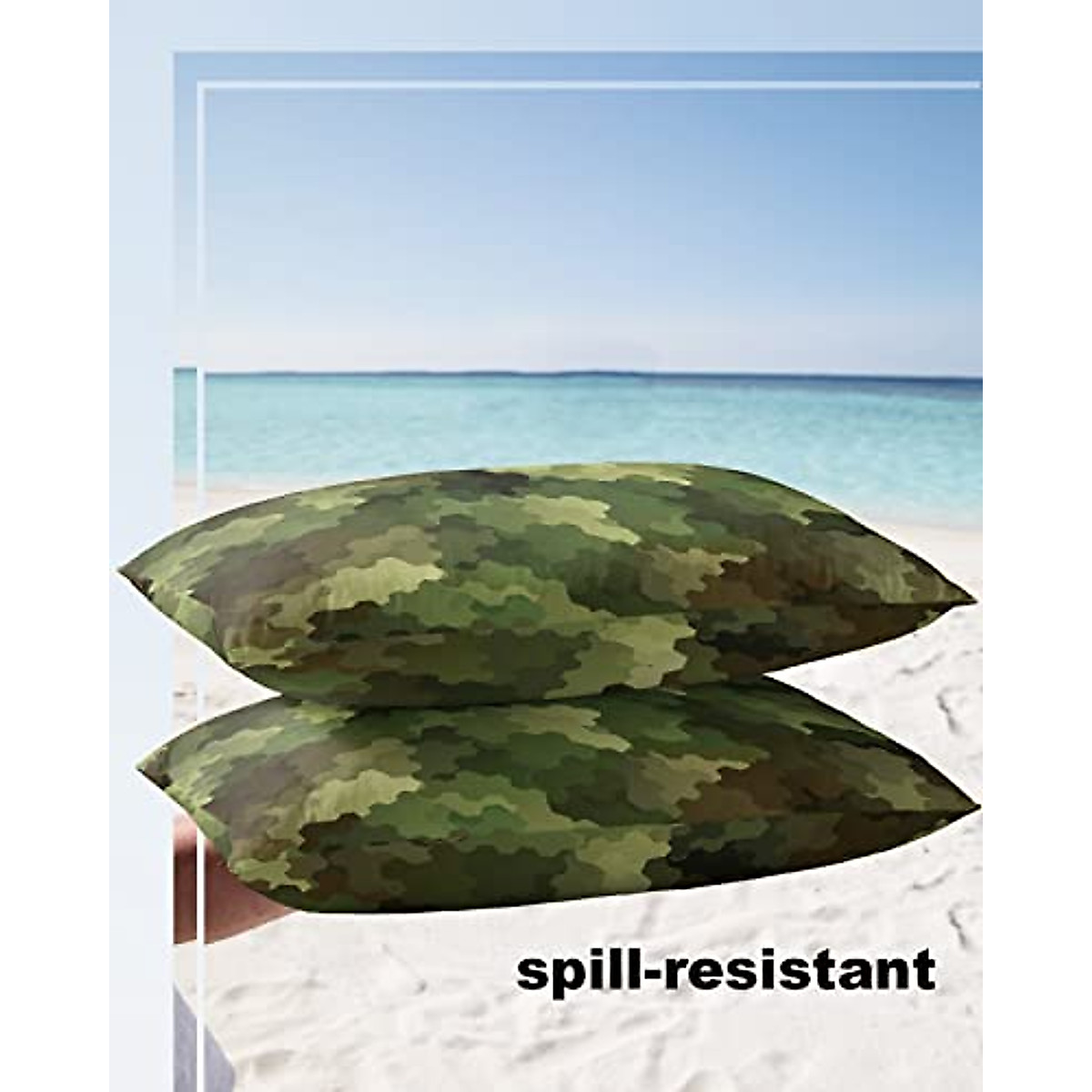 Meet 1998 Throw Pillow Covers 20x12 - Set of 2 Waterproof Pillow Cushion Cases,Camo Pillowcases Decorative Outdoor Pillow Cover for Sofa Couch Bedroom