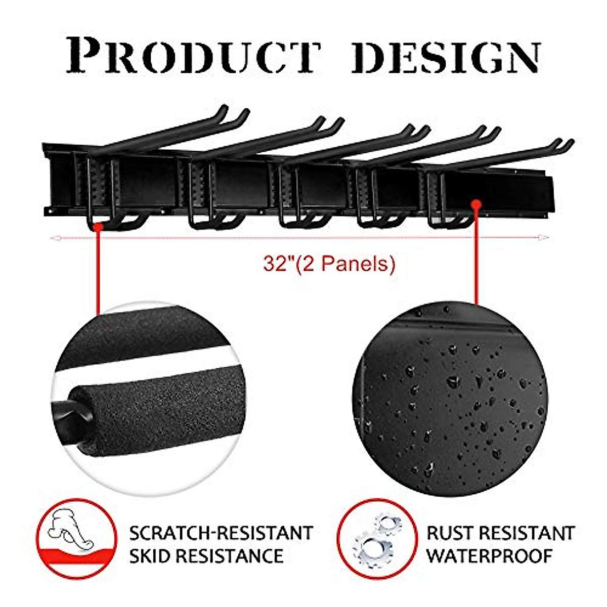 WALMANN Garage Storage Organization System Ski Wall Rack 10 Pairs of Skis Mount Hanger Home Shed and Garage Snowboard Wall Rack System Holds Up to 300lbs