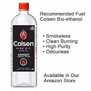 Colsen Hex Large Tabletop Ethanol Fire Pit - Indoor Outdoor Fire Pit, Portable Concrete Bowl Pot Fire Pit