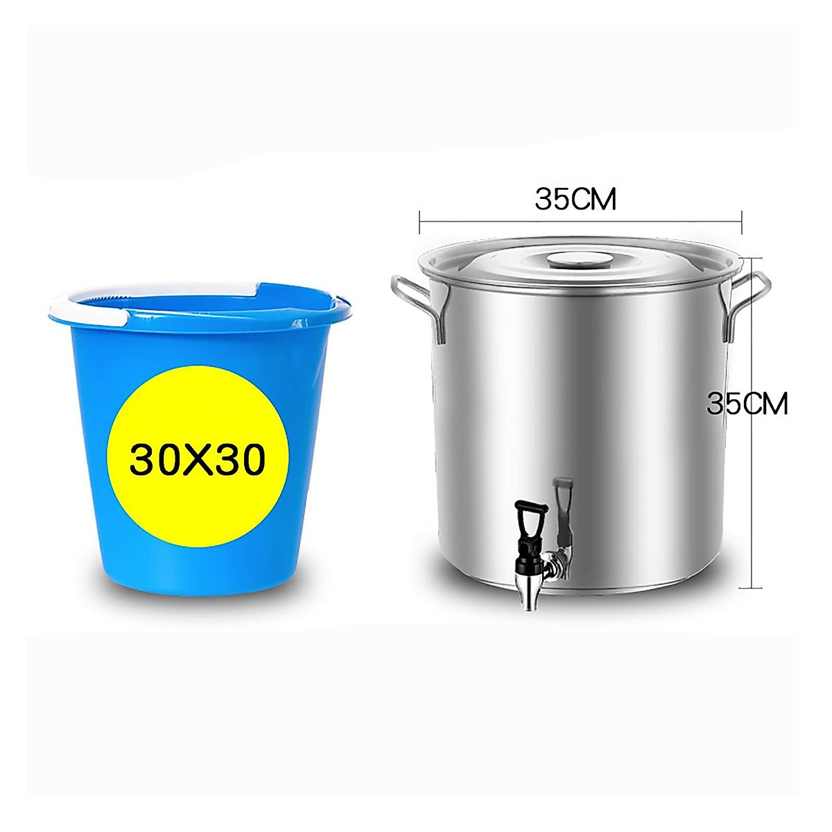 Stock Pot With Spigot - Large Stock Pot With Lid, Stockpot Large Stock Pot, Food Grade 304 Thick Stainless Steel Soup Bucket（with Faucet) Suitable, for All Stove