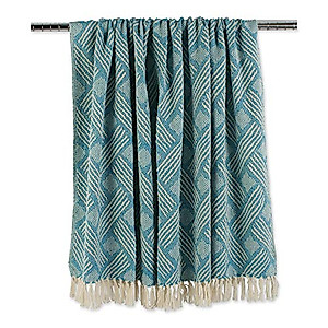 DII Transitional, Basketweave Woven Throw, 50x60, Teal