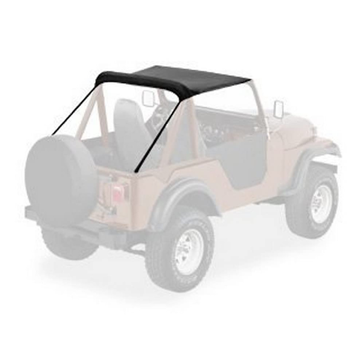 Bestop 5250501 Black Crush Traditional Bikini Top for 1951-1991 M38A1, CJ5 & CJ6