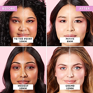 The Quick Flick - Wings Eyeliner Stamp, Felt-Tip Liquid Eyeliner, Water-and-Smudge-Proof Cat Eyeliner, Intense Black Liquid Eyeliner Pen, Grand 12mm (5mm Thickest) Winged Eyeliner Stamp, 2 Pens