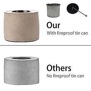 Sportkee Concrete Tabletop Fire Pit, Alcohol Fire Pit Bowl, Small Round Portable Table Top Firepit for Indoor & Patio