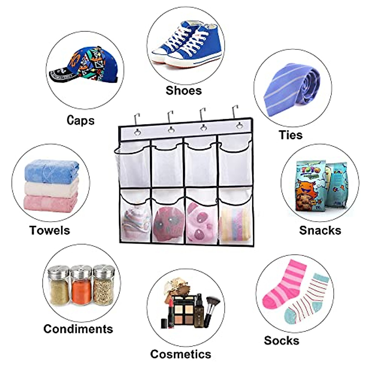 2 Pack Over The Door Shoe Organizer, Door Hanging Shoe Holder Rack Organizer Shoe Storage 24 Durable Mesh Pockets Works Well for Men and Women Kids Door Shoe Holder Rack, Closet Bedroom Bathroom