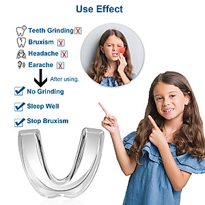 Kids Mouth Guard for Grinding Teeth, Pack of 6 Night Guard for Teeth Whitening Trays Clenching Bruxism Mouthguard, Moldable Sleep Bite Guard for Child and Women with Small Mouth