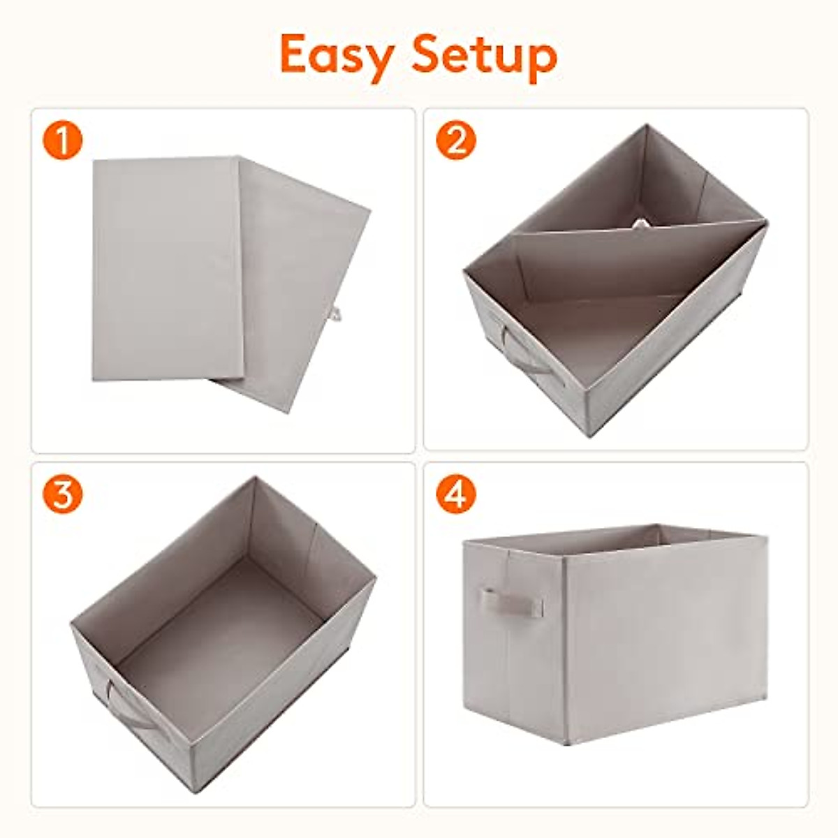 Lifewit 20L Foldable Clothes Storage Bins for Closet Collapsible Sturdy Fabric Storage Basket Cube with 2 Reinforced Dual Handles Fabric Closet Organizers, 3 Packs, Large, Light Grey