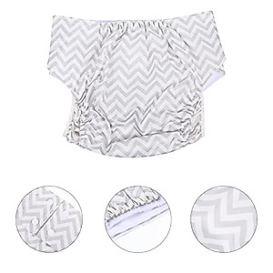 DOITOOL Adult Diapers Pañales Desechables Adult Diaper Washable Cloth Diaper Incontinence Diaper Washable Briefs Anti Leak Reusable Diaper for Women Men Grey Pañales para Adultos Mens Briefs