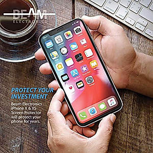 [4 Pack] Screen Protector for iPhone X, XS, 11 Pro, Beam Electronics Tempered Glass - 99% Touch Accurate with Easy Installation Tray and Accessories