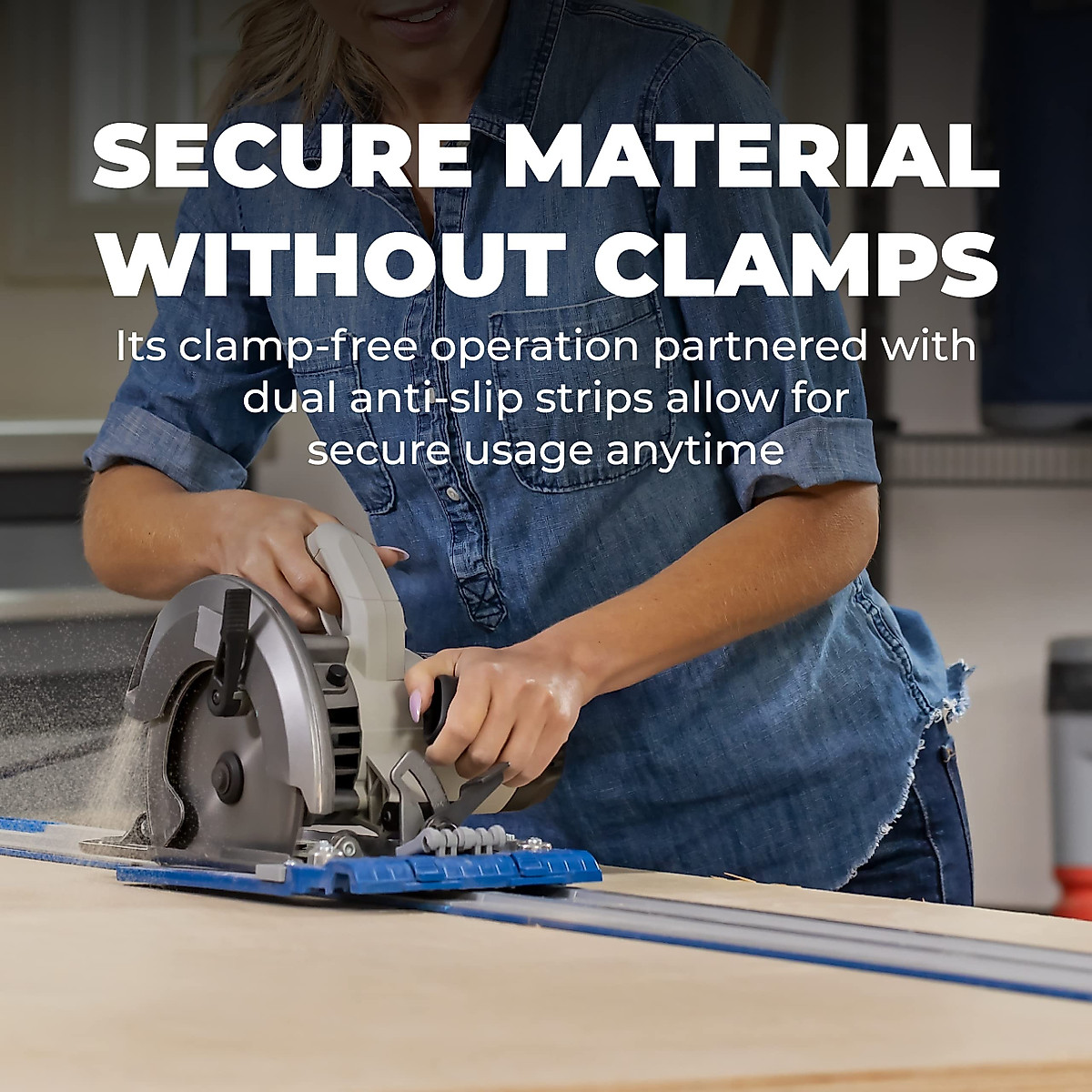 Kreg KMA3700 Accu-Cut XL - Track Saw Guide - With Universal Sled - Make Cross-, Rip- & Angled-Cuts Easily - Straight Cut Guide Track System - Circular Saw Track Guide