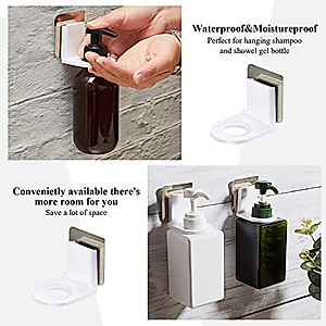 Shower Gel Bottle Rack Hook Self Adhesive Wall Mounted Shampoo Holder Hook Shower Gel Bottle Rack Hanger Liquid Soap Shower Holder for Wall Kitchen Bathroom Toilet (6 Pieces)