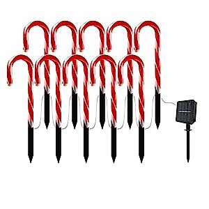 Christmas Candy Cane Lights,Solar Christmas Light， Christmas Candy Cane Garden Lights，Christmas Yard Decorations， Christmas Decorations for Home New Year Ornaments， 1pcs