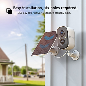 Techage Security Cameras Wireless Outdoor, Solar Cameras for Home Security Outside with AI Motion Detection, 1080P Color Night Vision, IP66 Weatherproof, 2-Way Talk, 2.4Ghz WiFi, Cloud/SD Storage