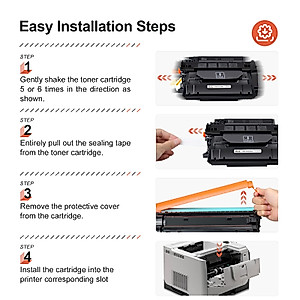 v4ink Compatible CE255X Toner Cartridge Replacement for HP 55X CE255X 55A CE255A 12500 Pages for HP P3015 P3015dn P3015x HP Enterprise Pro 500 MFP M525 M521 M521dn M521dw Printer
