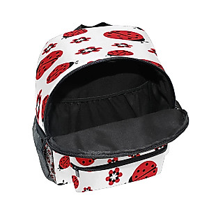 Cute Animal Ladybugs Flower Kids Backpack Boys Girls Toddler Bookbag for Elementary School Kindergarten Preschool Children Travel With Chest Strap