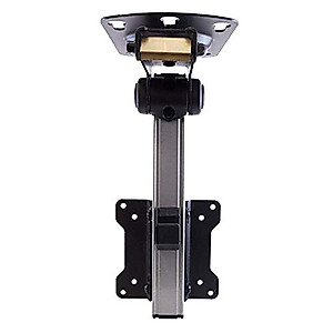 Monoprice 116122 Under Cabinet Tilt TV Wall Mount Bracket - For TVs Up to 27in Max Weight 44lbs VESA Patterns Up to 100x100 Silver