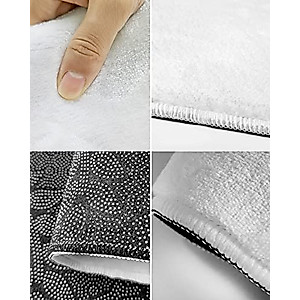 Indoor Doormat Merry Christmas Snowflake Glow Diamonds,Shaggy Floor Mat with Non-Skid Backing Dots Shadow Red Back,Machine Washable Plush Area Rug Carpets for Kitchen Nursery Bedroom