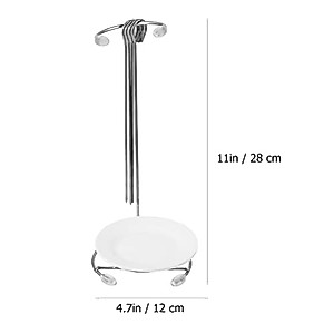 Hemoton 2 Sets BBQ Skewer Set Brazilian Barbecue Skewer Stand Stainless Steel Barbecue Skewers Holder Stand Rack for Chicken Sausage Meat