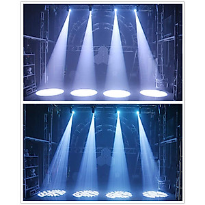 60W Moving Head Lights 6 IN1 DMX-512 16/18 Channels Stage Lighting Sound Activated Spotlight RGBW+Amber+UV for Party KTV Pub Bar Disco Dj Show Wedding Ceremony (60W+LED-2Pack)