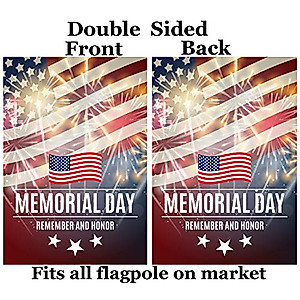 Pickako USA Patriotic American Flag Memorial 4th of July Day Remember Honor Garden Yard Flag 12 x 18 Inch, Double Sided Outdoor Decorative Welcome flags Banners for Home House Lawn Patio