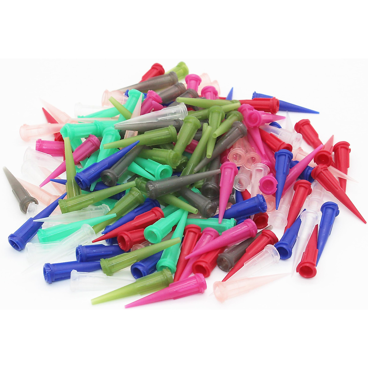 160 Pieces Plastic Tapered Pinhead Blunt End Liquid Dispenser Needles Luer Syringe Needle Tip Dispensing Fill Needle for Oil or Glue Applicator, 8 Mixed Size