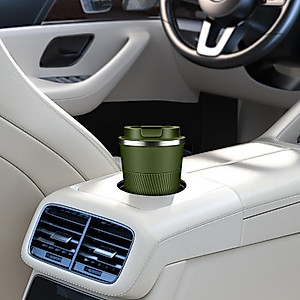 BAYTWA Coffee Tumbler 12oz/380ml - Insulated Coffee Mug with Lid, Leakproof Travel Coffee Cup, Stainless Steel Reusable Coffee Mug for Hot&Cold Drinks, Thermal Coffee Cups for Men Women-Green/1 Pack