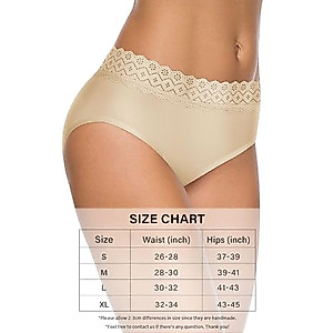 MEIYATING Women’s Panties Lace Low Rise Sexy Hipster Bikini Underwear Seamless Cute Stretch Silky Pack(Multicolor,XL)